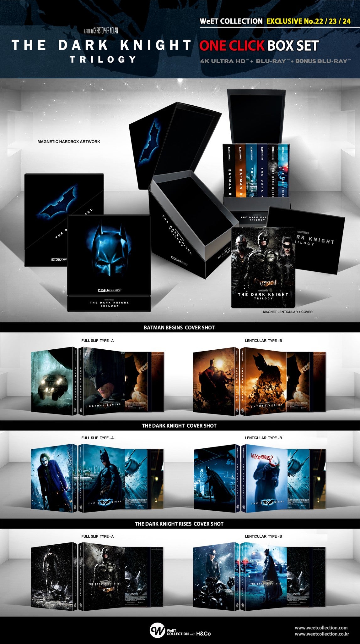 The Dark Knight Trilogy 4K+2D Blu-ray Steelbook WeET Collection Exclus