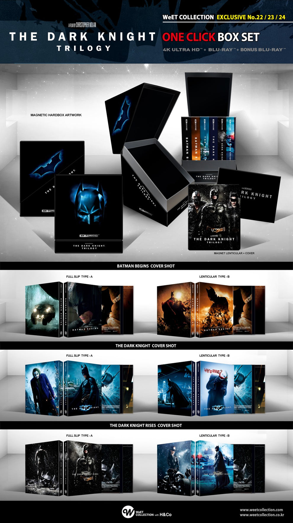 The Dark Knight Trilogy 4K+2D Blu-ray Steelbook WeET Collection Exclus